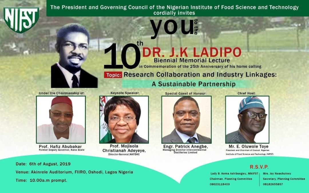 2019 JK Ladipo Lecture | NIFST